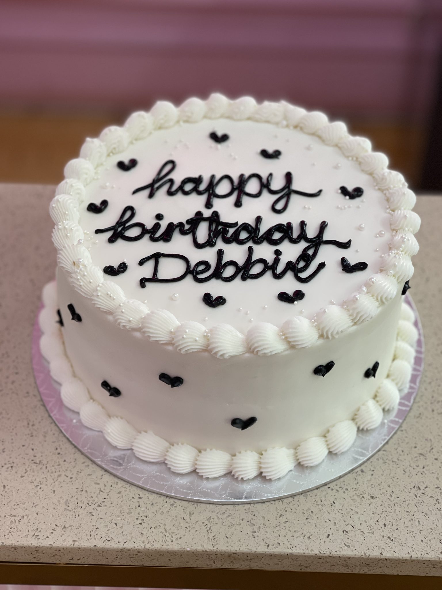 Monochrome birthday cake - Muse Bakery